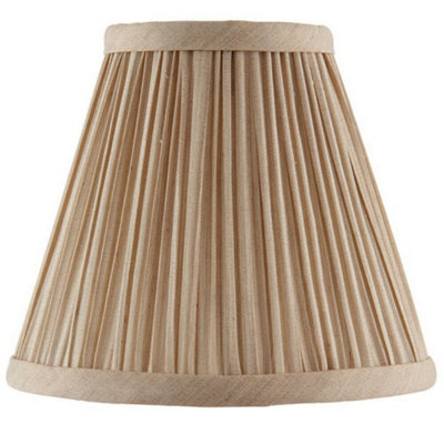 6" Luxury Round Tapered Lamp Shade Beige Pleated Organza Modern Elegant ...