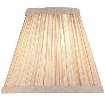 6" Luxury Round Tapered Lamp Shade Cream Pleated Organza Modern Elegant ...