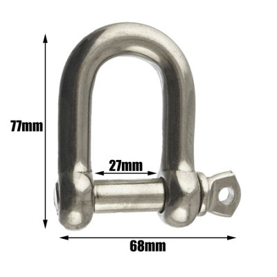 6 Pack 12mm Galvanised Steel D Shackle Dee Link Chandlery Lifting Towing