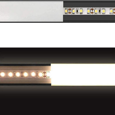 6 Pack 1m Black V-Shape LED Aluminium Channel Profile with Diffuser