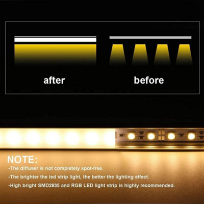 6 Pack 1m Black V-Shape LED Aluminium Channel Profile with Diffuser