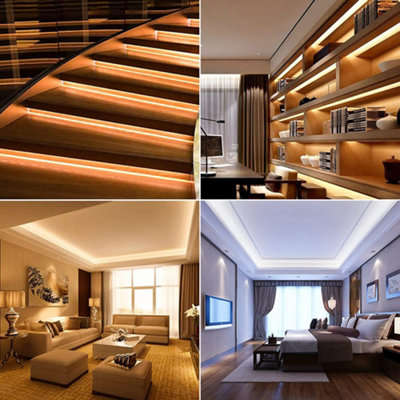 6 Pack 1m Black V-Shape LED Aluminium Channel Profile with Diffuser