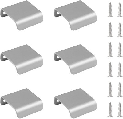 6 Pack Cabinet Handles, Finger Edge Pulls Stainless Steel Invisible ...