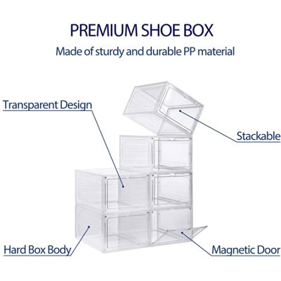 6 Pack Clear Durable Shoe Organiser - Sturdy And Durable Front ...