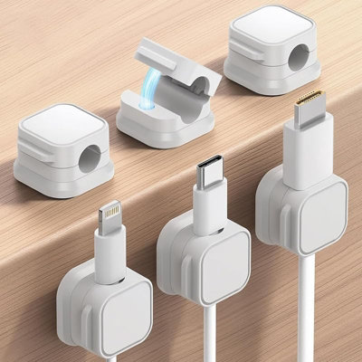6 Pack Cord Organizer Spring Cable Holder Clips, Desk Cable Management ...