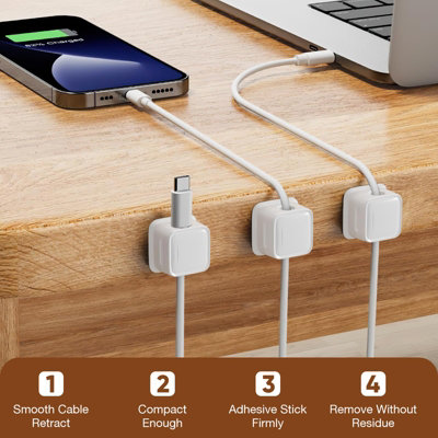 6 Pack Cord Organizer Spring Cable Holder Clips, Desk Cable Management ...