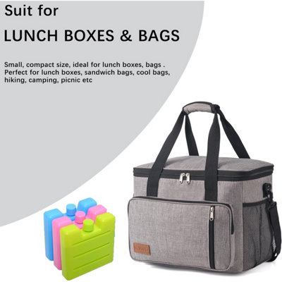 6 Pack Freezer Blocks Mini Ice Brick Pack Cool Box Reusable Travel ...