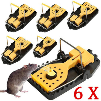 6 Pack Heavy Duty Rodent Snap Traps for Rats & Mice - Reusable Pest Control