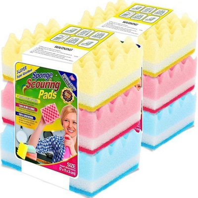 6 Pack Heavy Duty Scourer Sponges Extra Absorbent Dual Sided Kitchen ...
