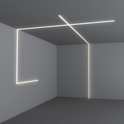 6 Pack LED Drywall Aluminum Profile Kit 6M Total Length Recessed ...