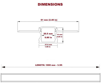 6 Pack LED Drywall Aluminum Profile Kit 6M Total Length Recessed ...