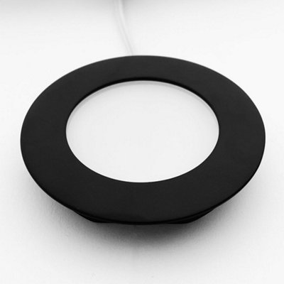 6-Pack Matt Black Round Under Cabinet LED Lights with Driver Kit ...