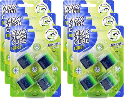 6 Pack Max Flush Cube Toilet Cleaning Blocks Forest Scent In Cistern ...
