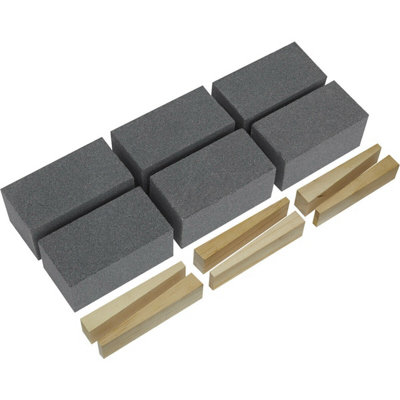 6 PACK Silicon Carbide Floor Grinding Block - 50 x 50 x 100mm - 60 Grit ...