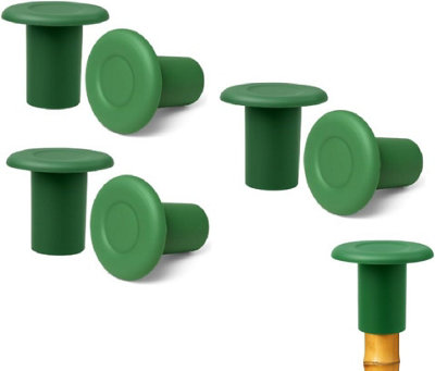 6 Pack Soft Rubber Cane End Covers for Garden Bamboo Sticks and Plant ...