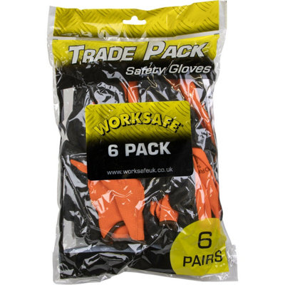 6 PAIRS Foam Latex Work Gloves - Superior Grip Latex Coating - Large ...