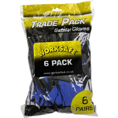 6 PAIRS Lightweight Precision Grip Work Gloves - Extra Large ...