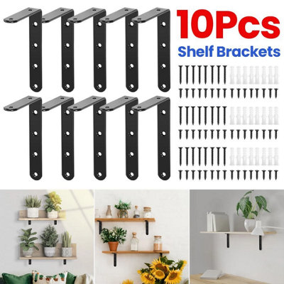 6 Pcs 90 Degree Angle Metal Brackets Black L