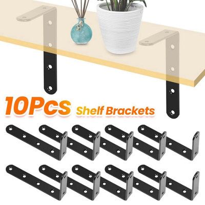 6 Pcs 90 Degree Angle Metal Brackets Black L