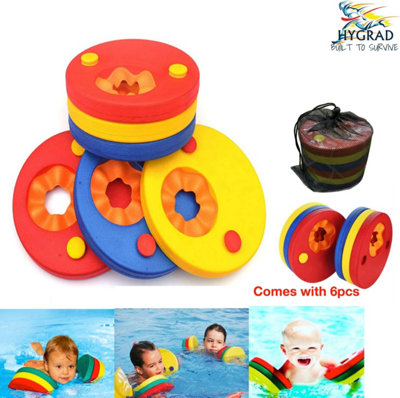 6 PCS EVA FOAM SWIM DISCS LEARN TO SWIM ARM BANDS, SWIMMING AID FOR ...