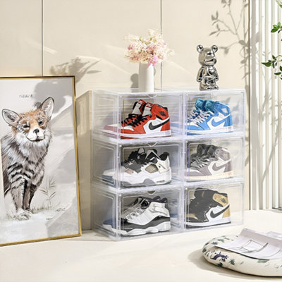 6 Pcs Shoe Cases Transparent Stackable Shoe Storage Box | DIY at B&Q