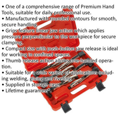 6 Piece Axial Locking Grip Pliers Set with Case - Versatile Tools for ...