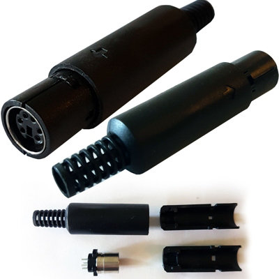 6 Pin Mini Din Female Socket Inline Solder Connector Video Extension ...