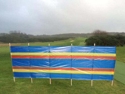 6 Pole Wooden Windbreak Beach Camping Windbreaker Sun Wind Shelter ...