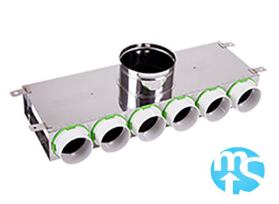 6 Port Manifold Box Acoustically Lined Stainless Steel with 150mm Round ...