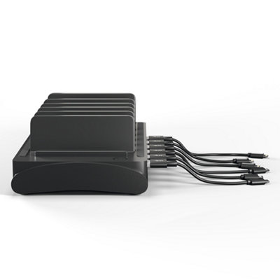 6-Port USB Charging Station for All Devices with 6 Cables can be Phone ...