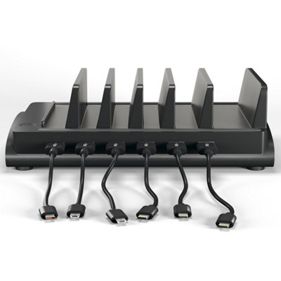 6-Port USB Charging Station for All Devices with 6 Cables can be Phone ...