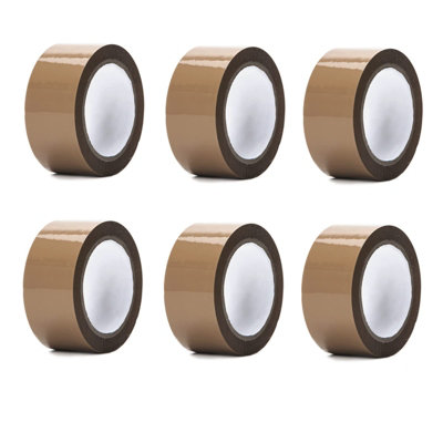 6 rolls Brown Strong Heavy Duty Roll Pack Packing Tape (48MM x 40M ...