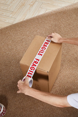 6 Rolls General Purpose Packing Parcel Tape, Caution Tape Fragile ...