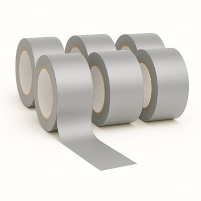 6 Rolls SILVER Duct Tape 48mm x 45m Heavy Duty Waterproof Gaffer Tape ...