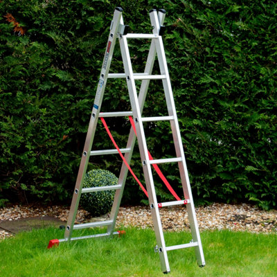 6 Rung Home Master 2 Section Combination Ladder | DIY at B&Q