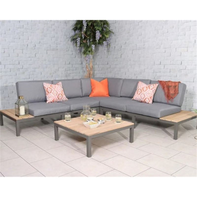 6 Seater Mini Modular Corner Lounging Garden Set Including Cushions