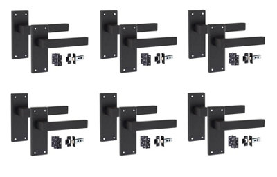 6 Set Victorian Straight Delta Handle Latch Internal Door Handles Matt ...