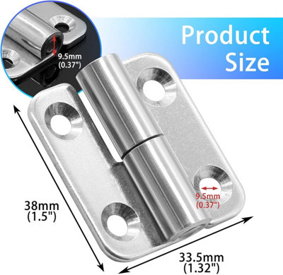 6 stainless steel right lift hinges, 1.5 inch removable sliding joint ...
