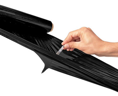 6 STRONG ROLLS BLACK PALLET STRETCH SHRINK WRAP PARCEL PACKING CLING FILM