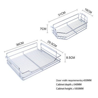 6 Tier Metal Kitchen Pull out Storage Basket Tall and Narrow Cabinet ...