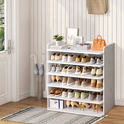 6 Tier Sturdy Load-Bearing MDF Shoe Rack for 24 Pairs of Shoes