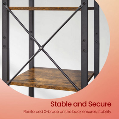 6-Tier Tall Bookshelf, Narrow Bookcase, Skinny Book Shelf for Living ...
