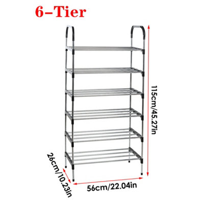 6 Tiers Shoe Rack Shoe Storage Organizer Shelf Space Saving Display Shelves