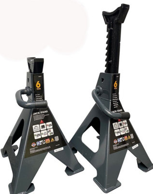 6 Ton Heavy Duty 6 Tonne Axle Stands Ratchet Type Cars Caravans (Pair ...