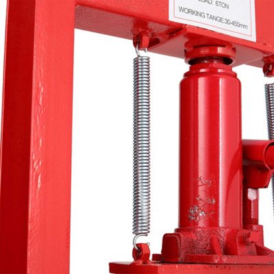 6 Ton Red Hydraulic Steel Press, Floor Standing Heavy Duty H Frame for ...