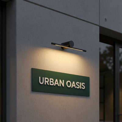 6 Watt Black Outdoor LED Sign Wall Light
