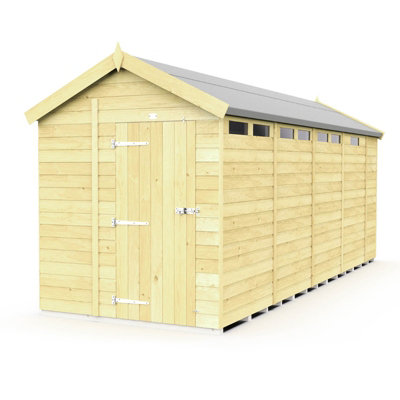 6 x 17 Feet Apex Security Shed - Single Door - Wood - L503 x W175 x ...