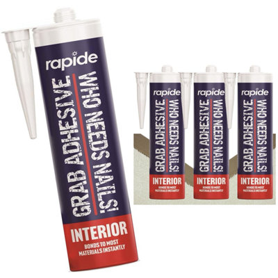 6 x 260ml Instant Interior Grab Adhesive High Power Heavy Duty DIY Adhesion