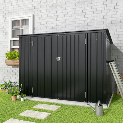 6 x 4 ft Metal Shed Garden Storage Shed Bin Bike Store for Bike Bicycle Garbage Bin Store ...