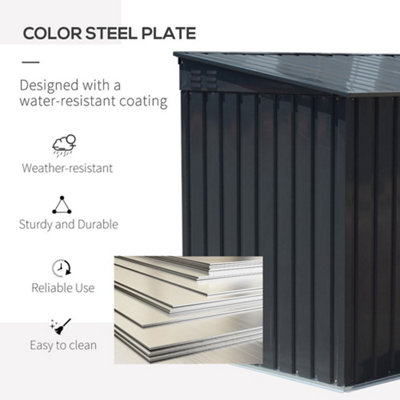 6 x 4 ft Metal Shed Garden Storage Shed Bin Bike Store for Bike Bicycle Garbage Bin Store ...